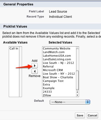 Edit picklist values (Propertybase Salesforce Edition)