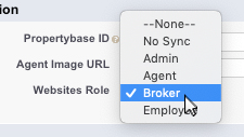 Website user roles (Propertybase Salesforce Edition)