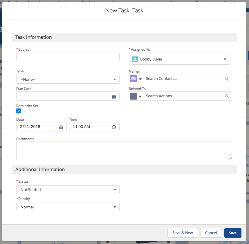 Use tasks (Propertybase Salesforce Edition)