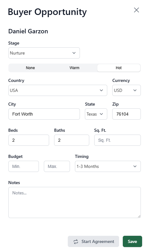 Update an opportunity in Deal Tracker (Transact)