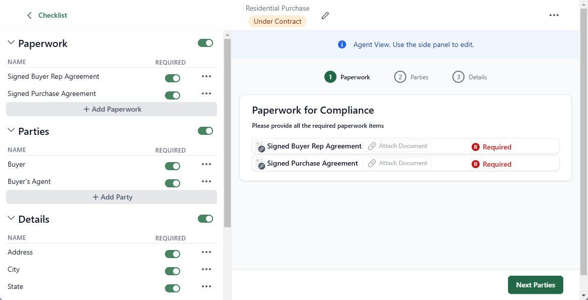 Create a checklist (Transact)
