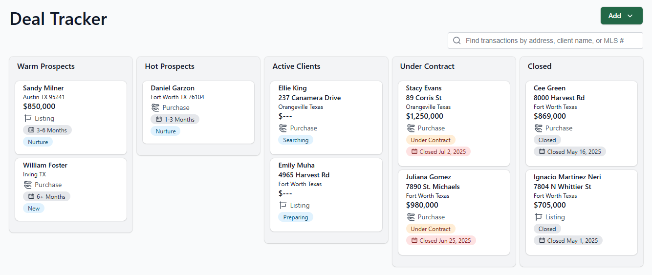 Update an opportunity in Deal Tracker (Transact)