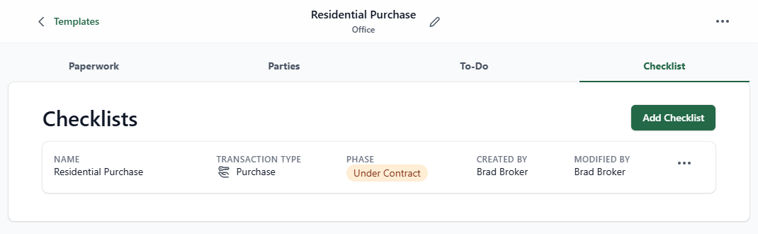Create an office template (Transact)