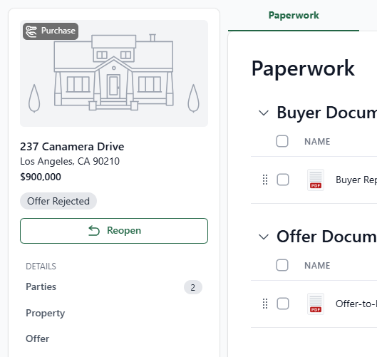 Reopen a lost deal (Transact)