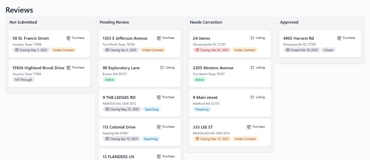 Review your agents' transactions (Transact)