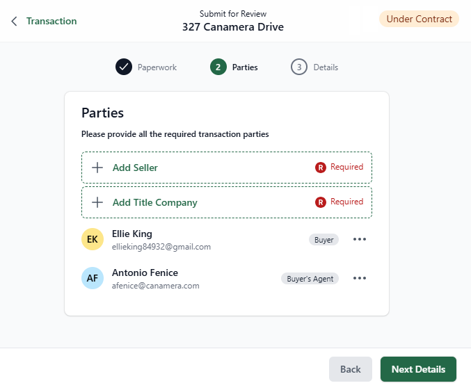 Submit your transaction for review (Transact)