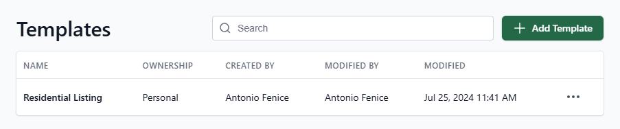 Create a transaction template (Transact)