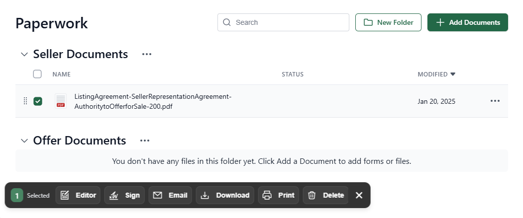 Create a signing for your transaction paperwork (Authentisign for Transact)