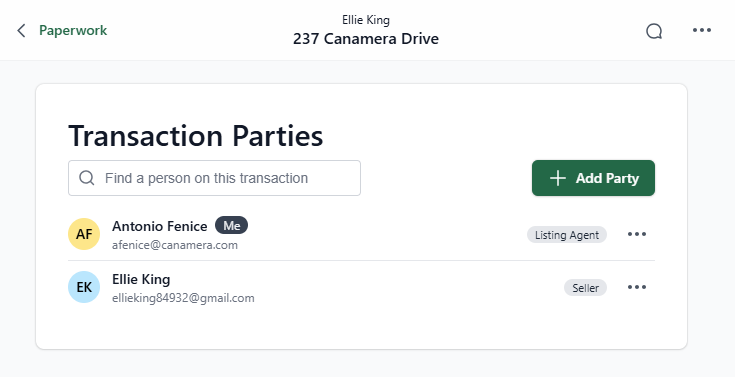 Add more parties to your transaction (Transact)