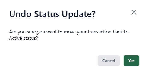 Undo a transaction status update (Transact)