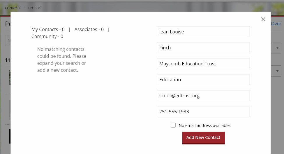 Add a private contact (Workspace)
