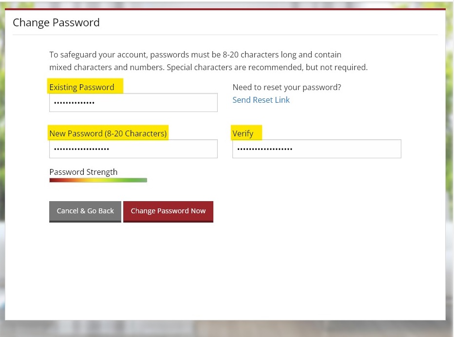 Update your password while logged in (Workspace) Update your password while logged in (Workspace)