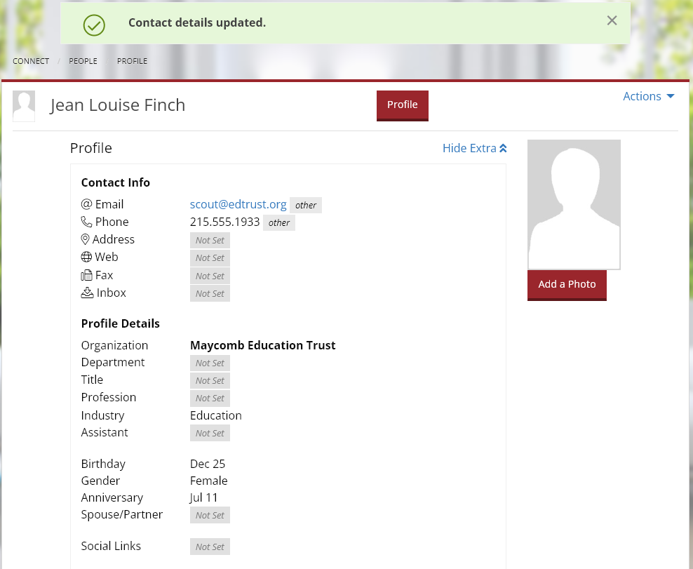 Add a private contact (Workspace)