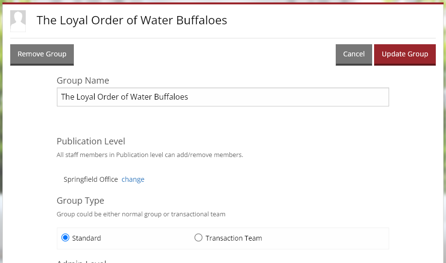 Create a standard group (Workspace)