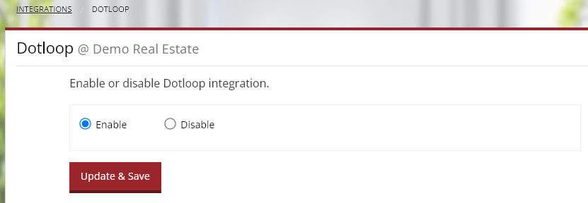 Enable the Dotloop integration (For administrators) (Workspace)