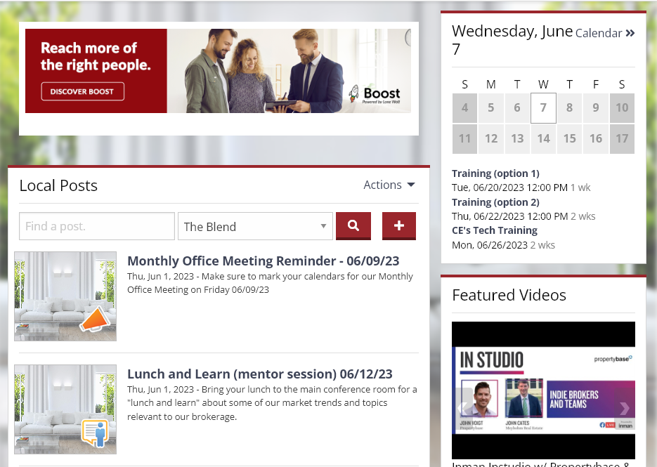 Create an office post (Workspace)