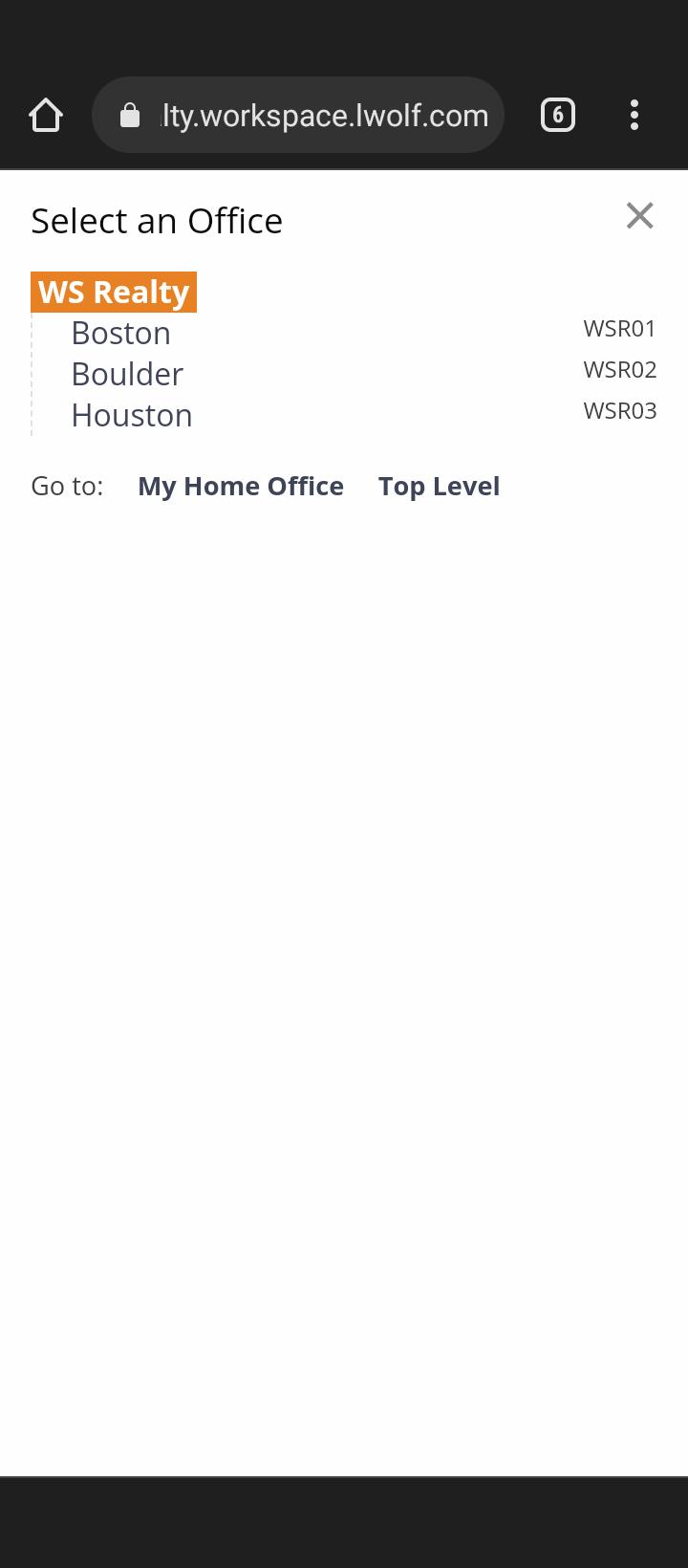 Switch office levels (Workspace)