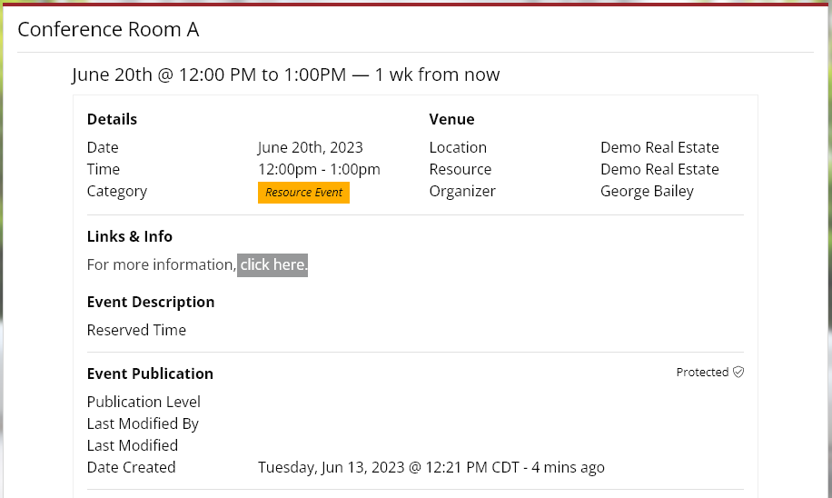 Reserve a resource using the Reservations calendar (Workspace)