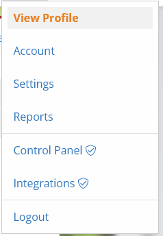 About the Profile menu - Accounts, Settings, Reports, and Control Panel ...