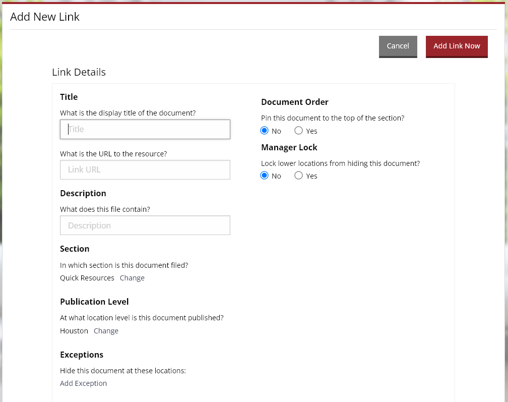 Add a quick resource (Workspace)