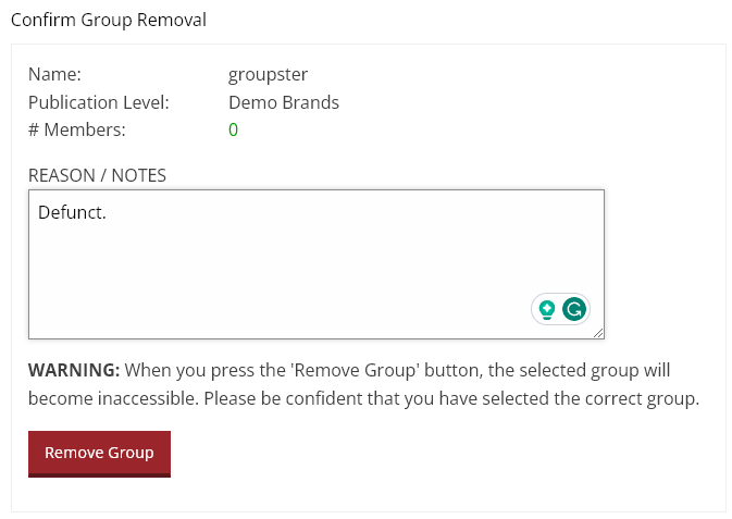 Remove a group or team (Workspace)
