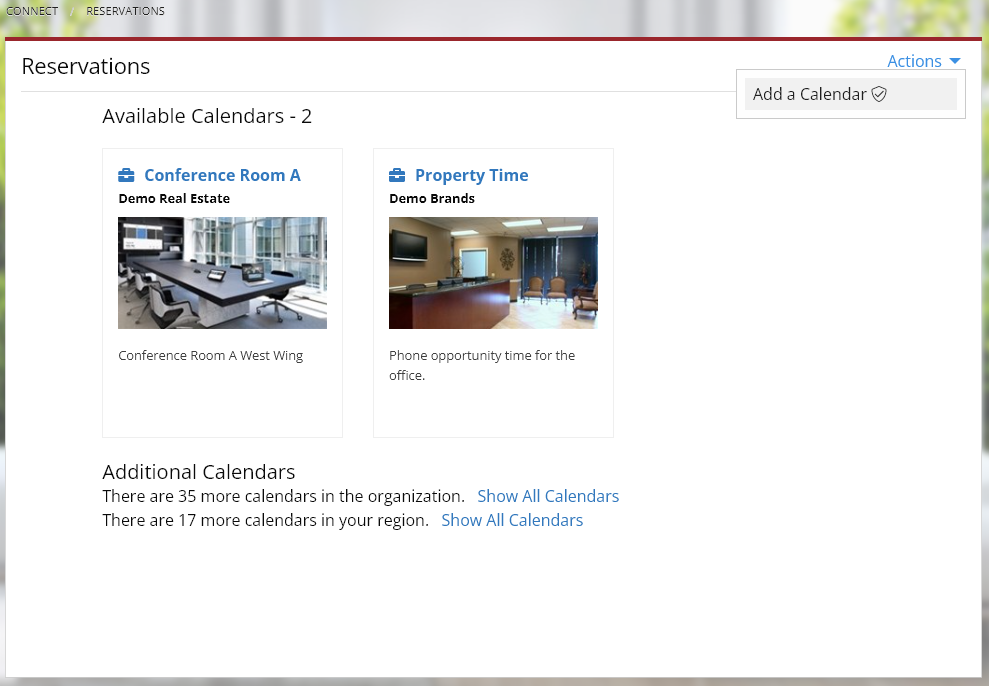 Add a Reservations calendar (Workspace)