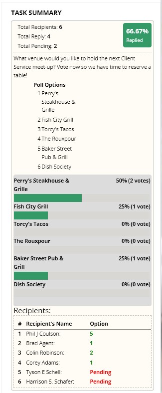 Create a poll in tasks (Workspace)