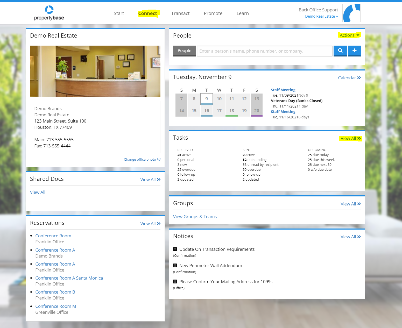 Send a task (Workspace)