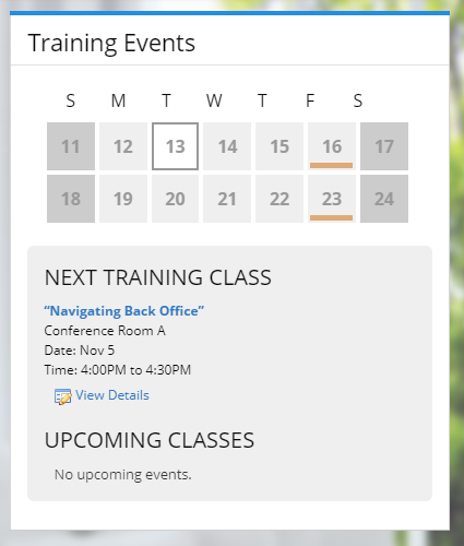 What are training events? (Workspace)