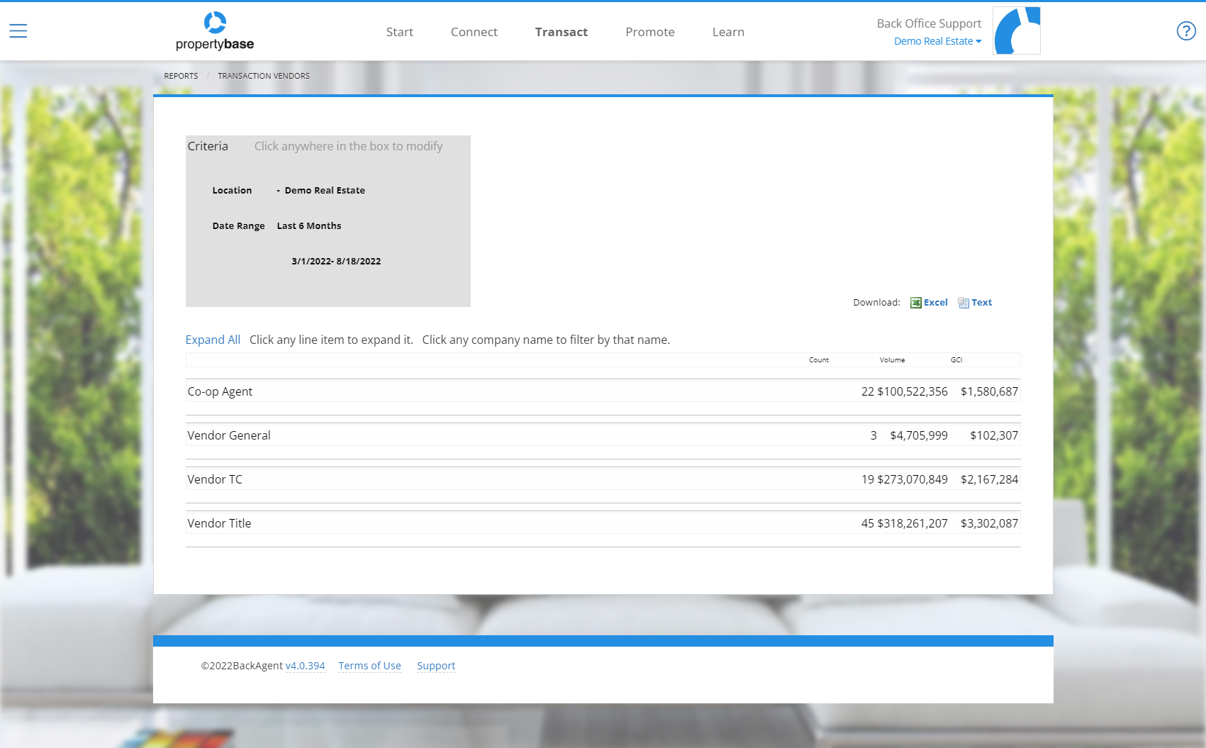 Vendor History report (Workspace)