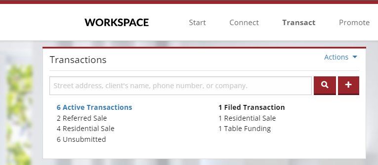 Search, filter, and view transactions (Workspace)