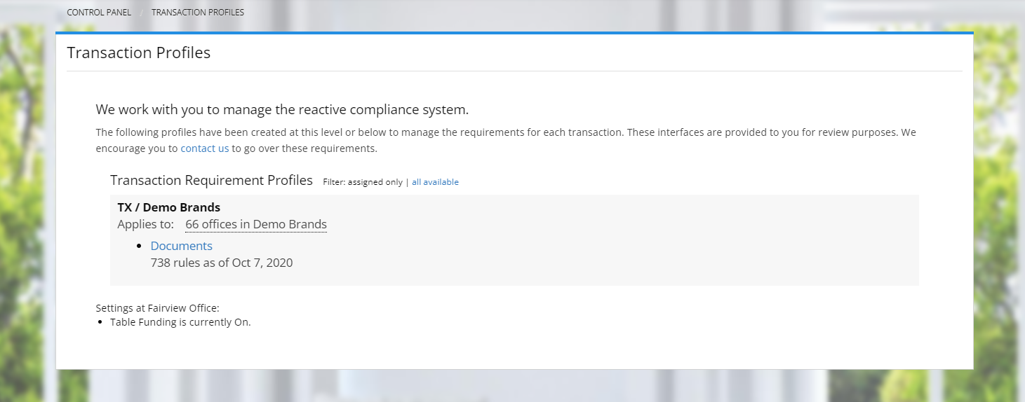 Use the Transaction Profile Editor (Workspace)