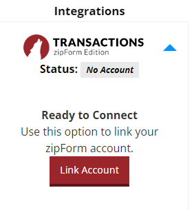 Connect your Workspace and Transactions (zipForm Edition) accounts (Workspace)