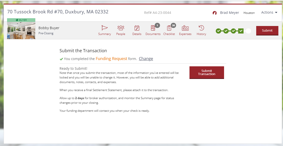 Submit a transaction for review and approval (Workspace)