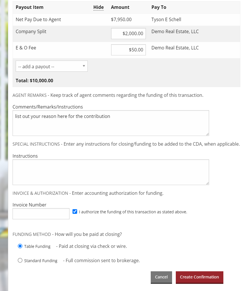 Review a transaction (Workspace)