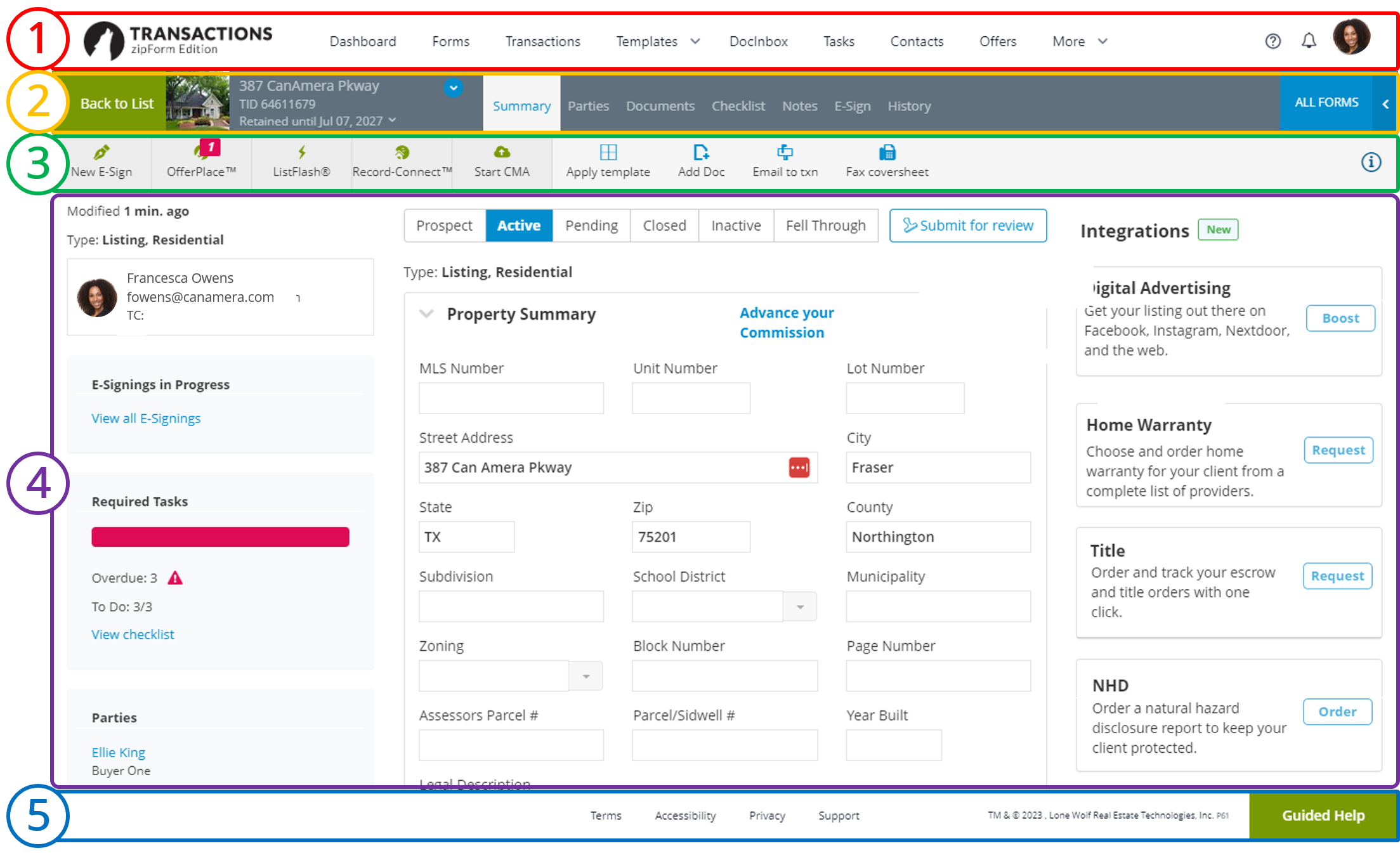Overview of navigation in transactions (zipForm Edition)