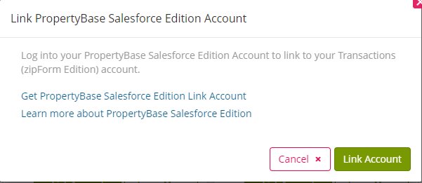 Link Your Zipform Edition Account To A Propertybase Salesforce Edition